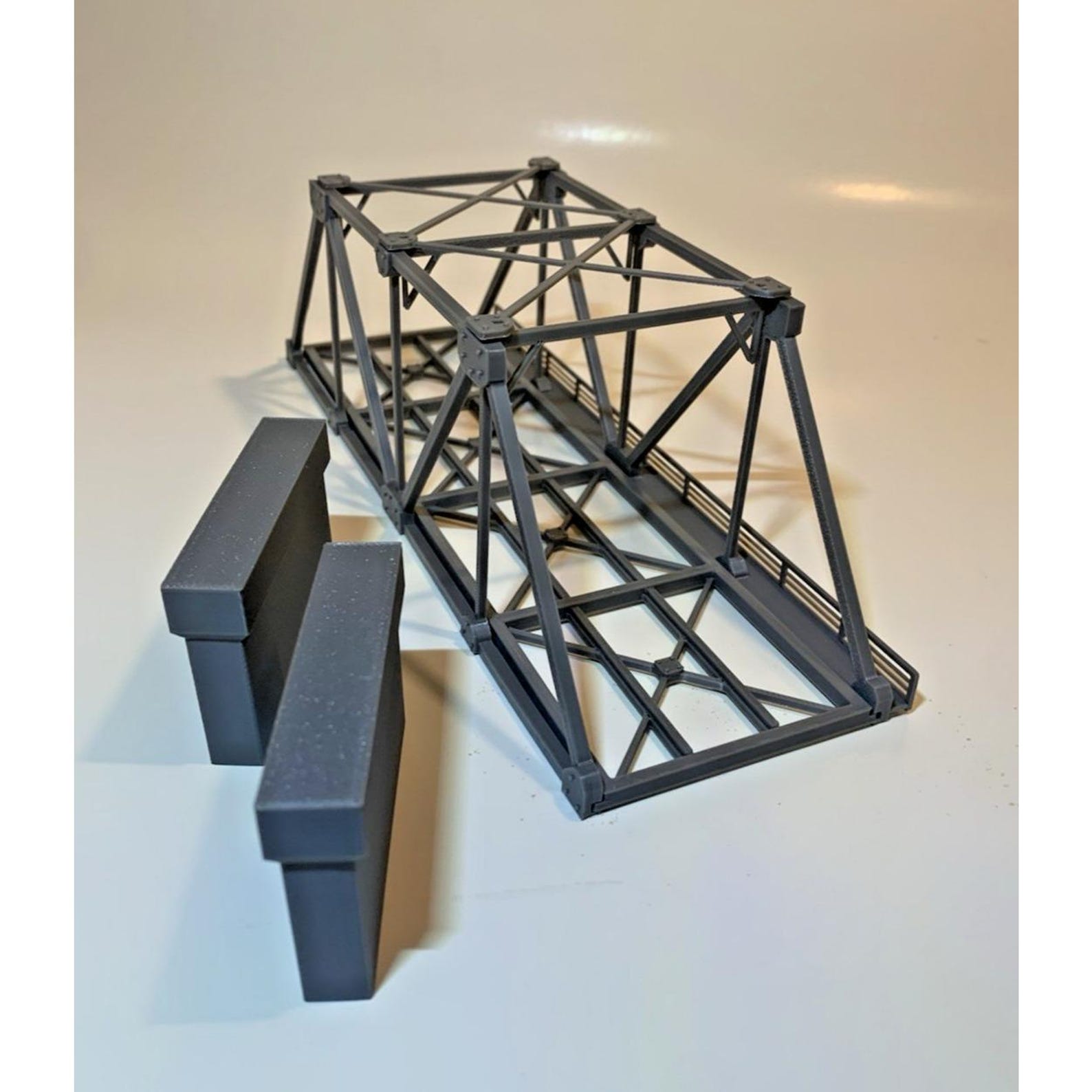 HO Scale Steel Truss Bridge Kit W/ Piers – Single Track Model Railroad ...