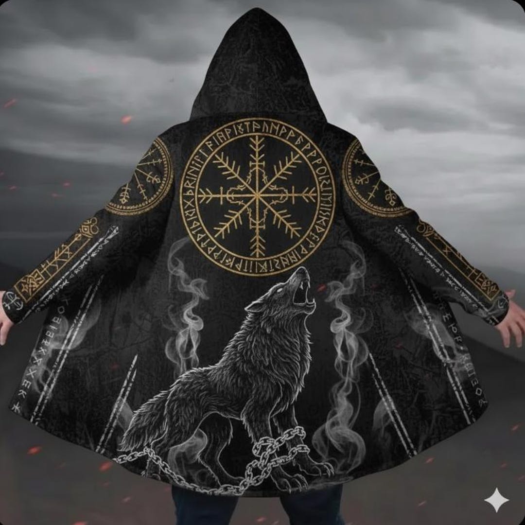 Yggdrasil Tree of Life Viking Cloak, Celtic Roots Hooded Cape, Norse ...
