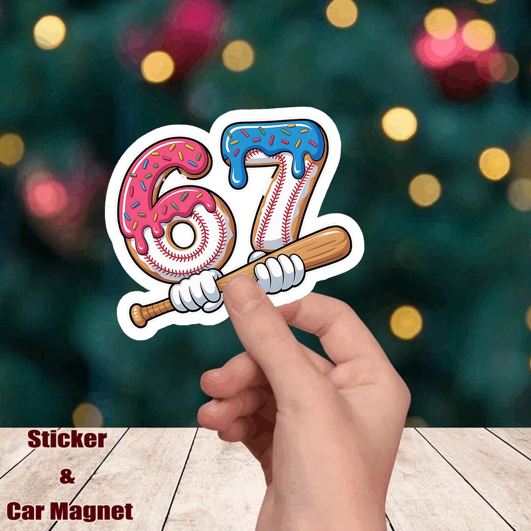 Baseball 67 Kids Ice Cream Drip Six Seven Sticker, sticker die Cut for ...