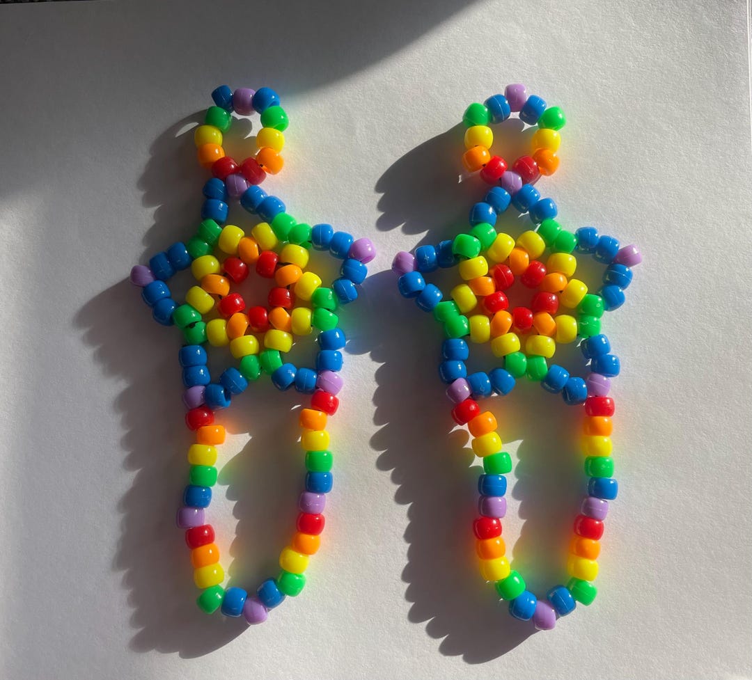 Rainbow Kandi Star Gloves/gauntlet! - Etsy