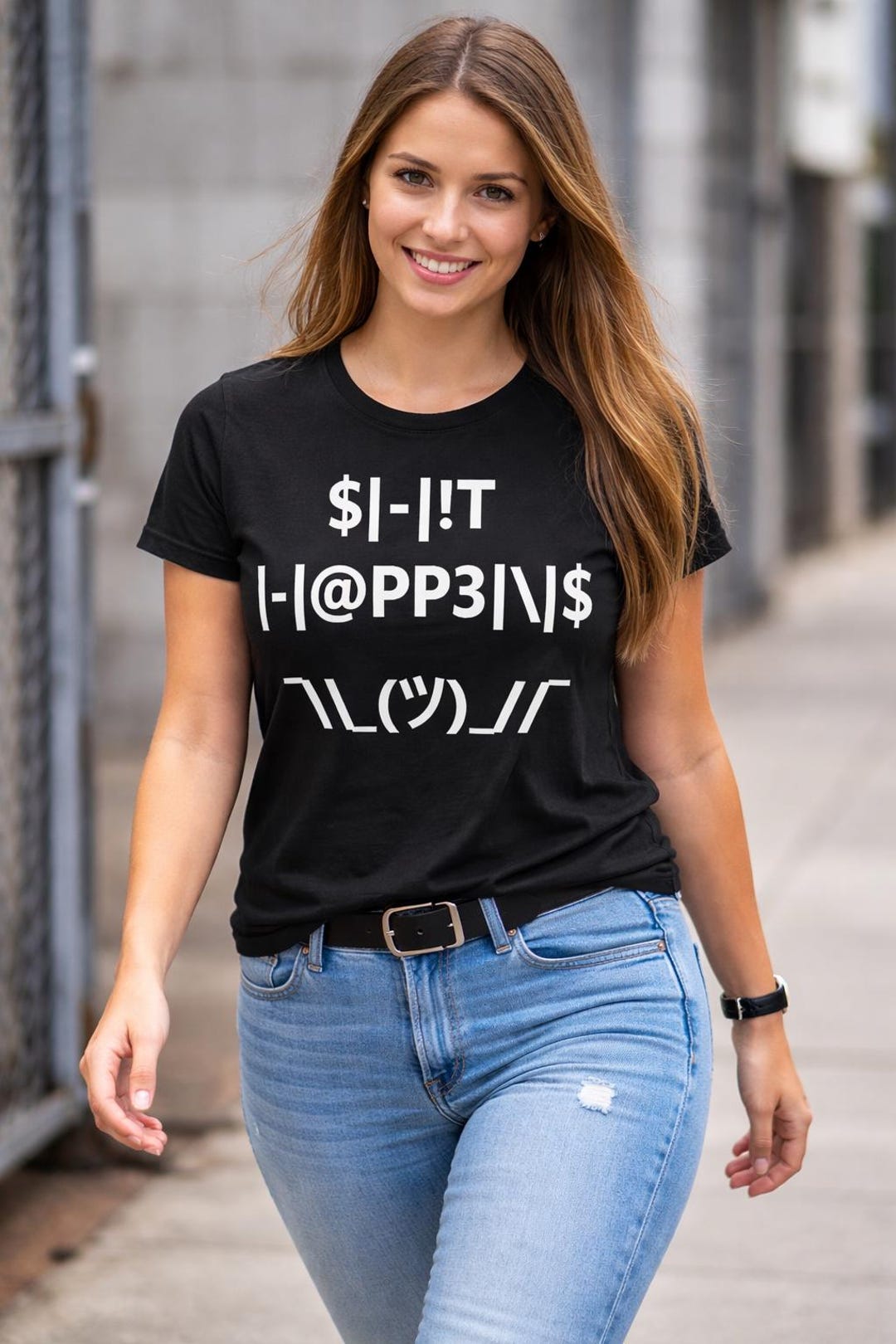 ASCII Shit Happens T-shirt, Text Art Tee, Coder Humor, Shrug Nerd Geek ...
