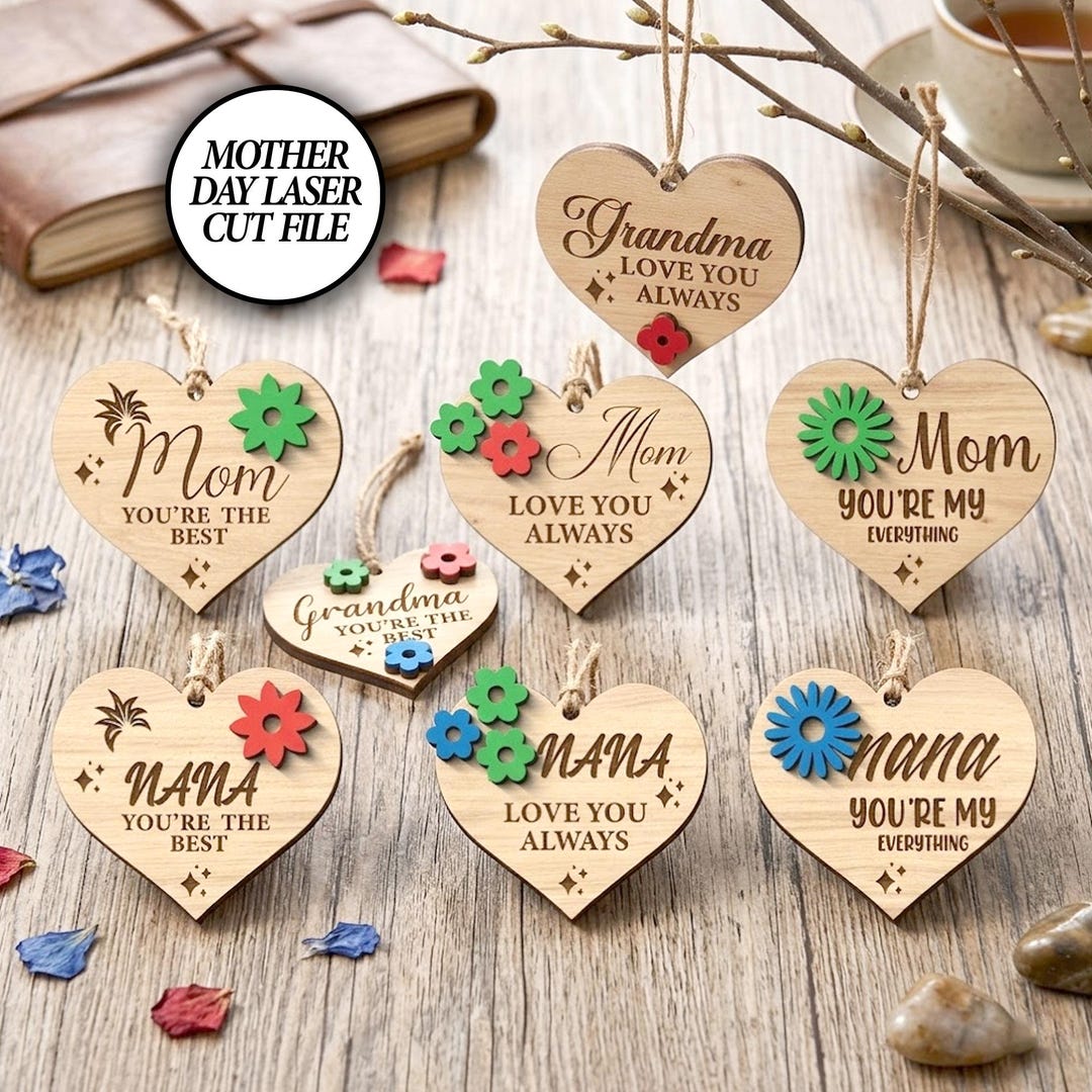Mom You’re My Everything Laser Cut File, Rustic Wooden Heart, Charm SVG ...