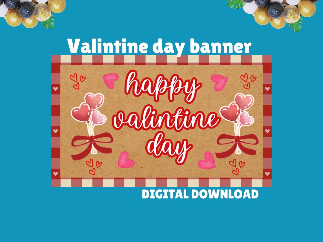 Valentine's Day Party Banner | Love Theme Decor (digital Download) - Etsy