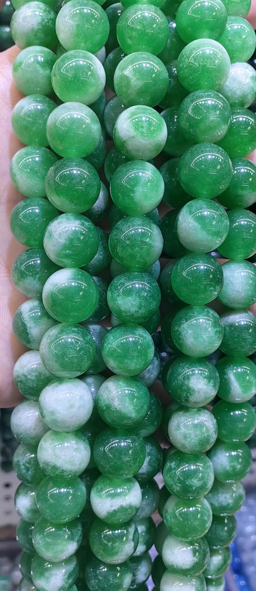 15.5inch Strand Emeral Green Jadeite Lemon Jade Round 4-12mm Ball Semi ...