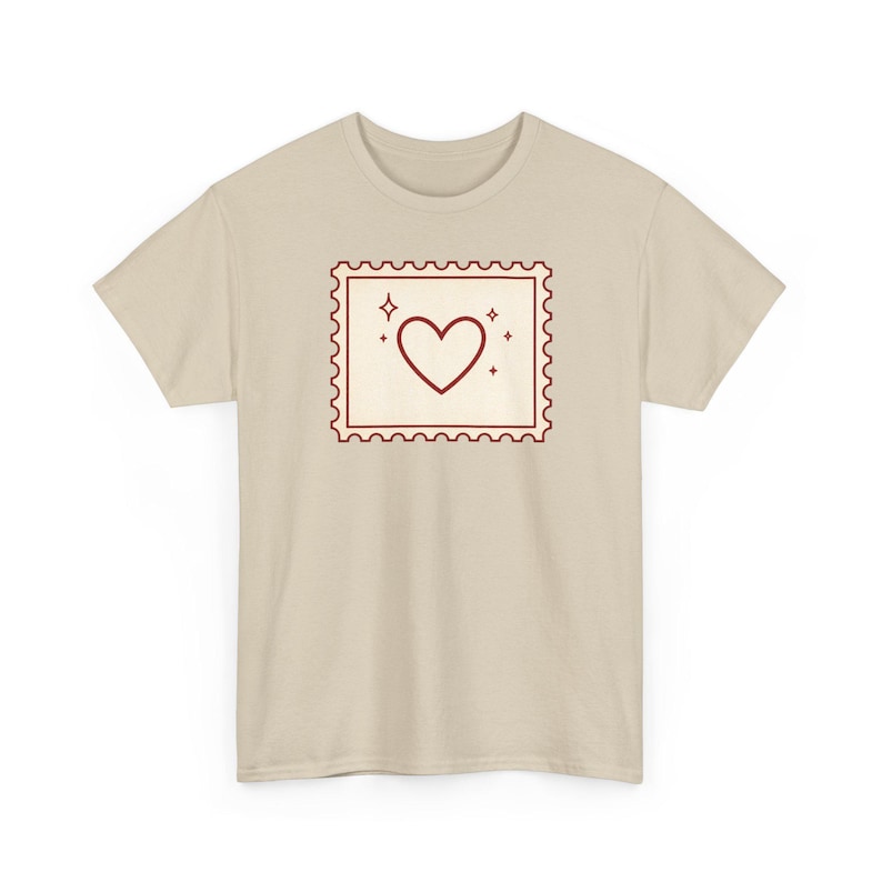 Love T-shirt, Minimal Heart Postage Stamp Tee, Valentine Line Art ...