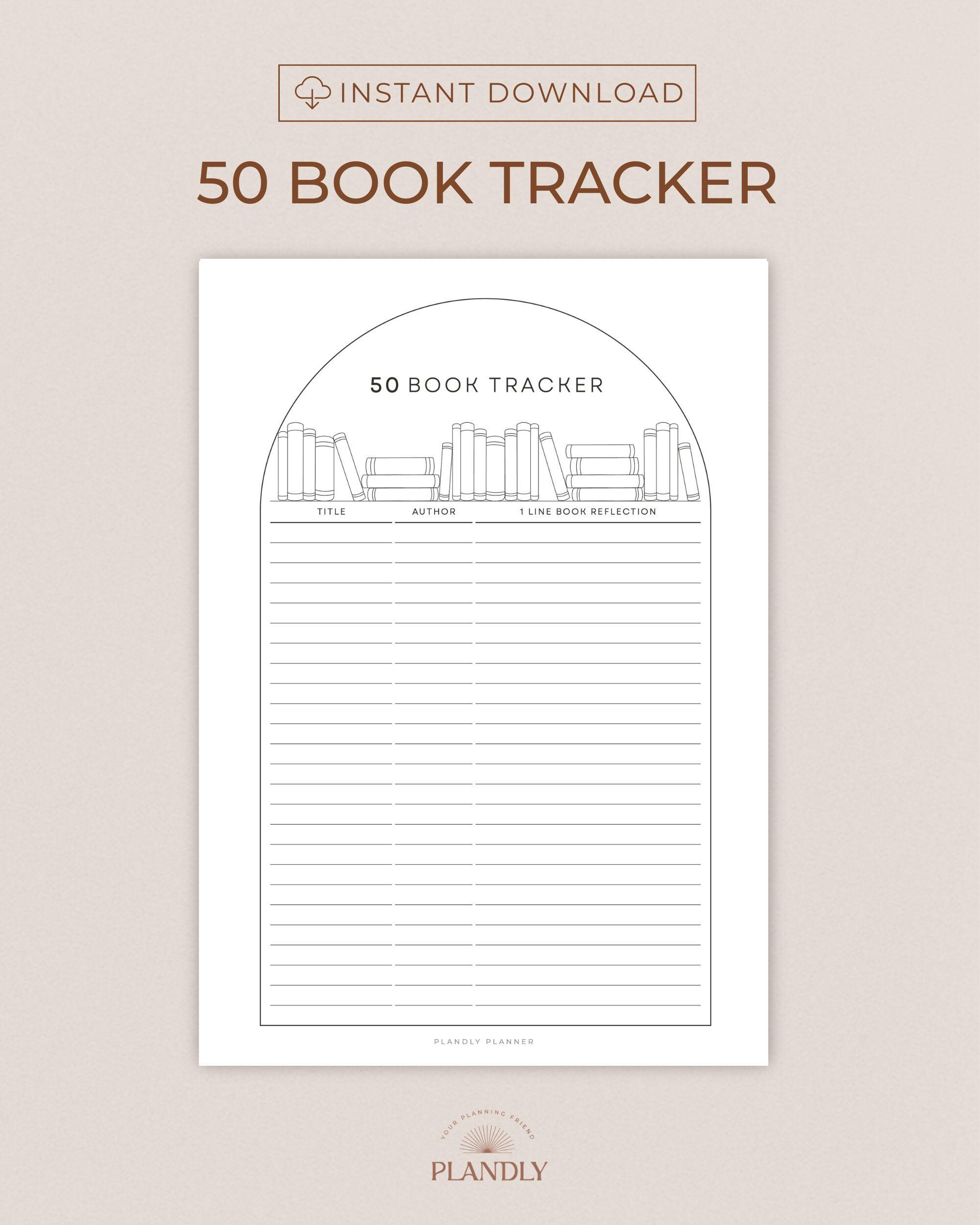 Book Tracker, Printable Reading Log, Reading Tracker, Bookshelf ...