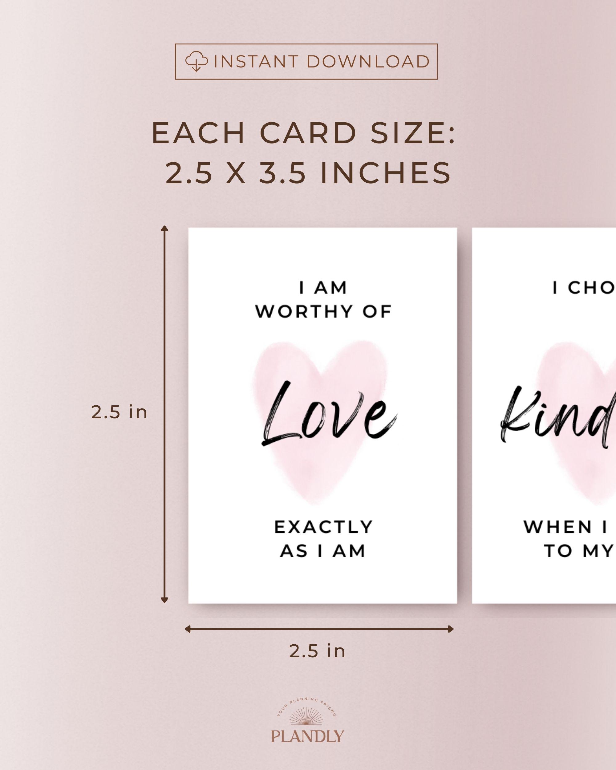 Self Love Affirmation Cards Printable Positive Affirmation Cards Deck ...