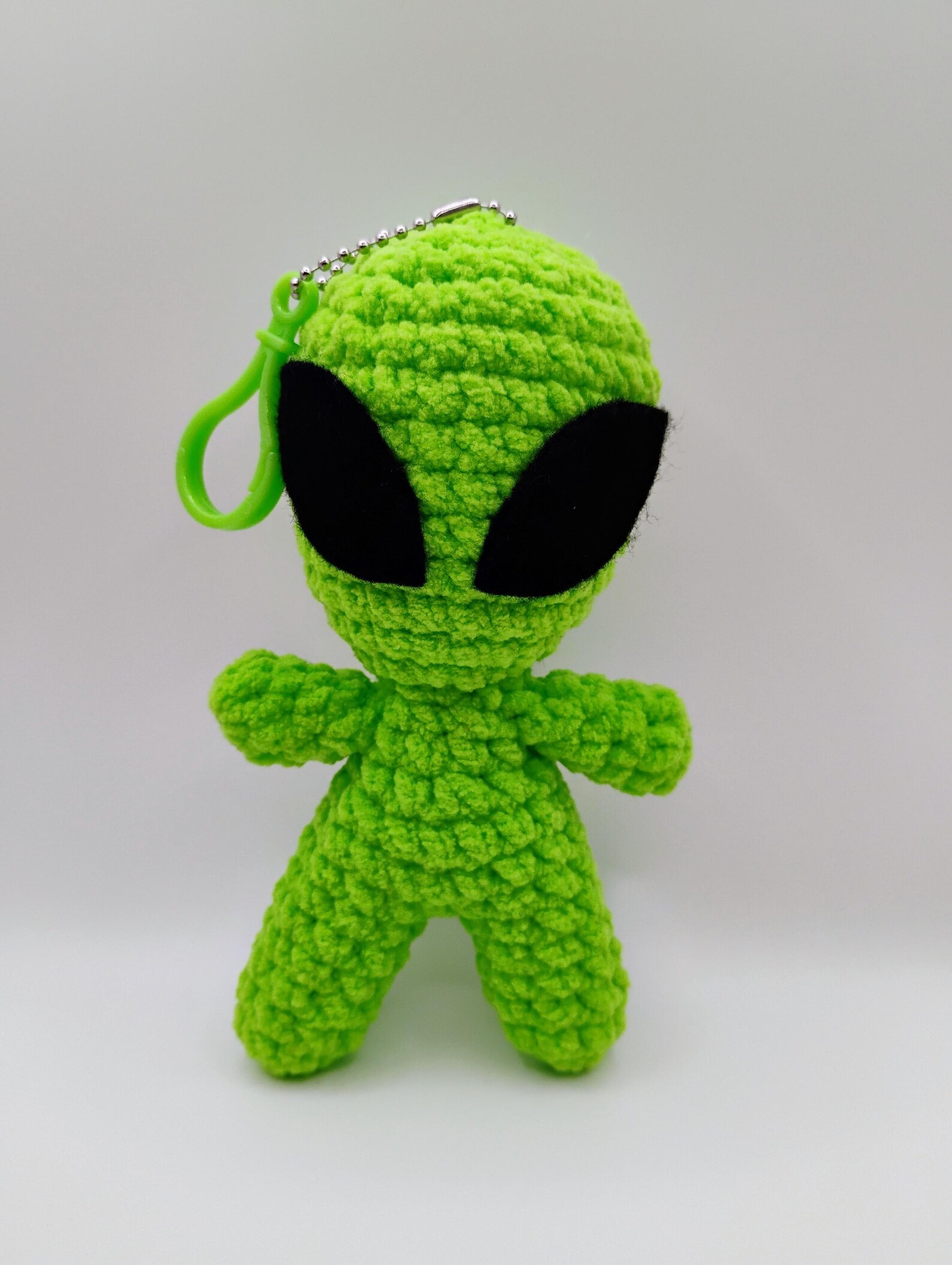 Bright Green Crochet Alien Keychain - Etsy
