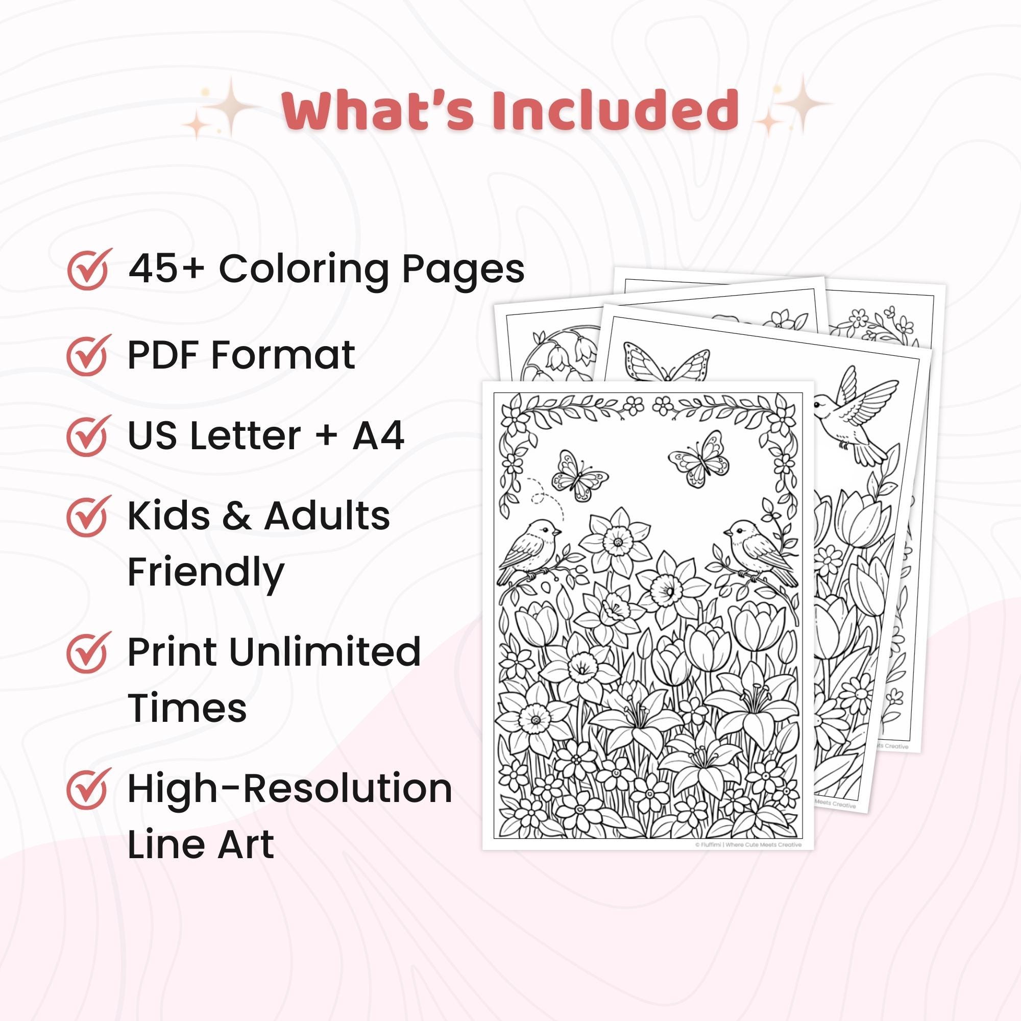 45+ Spring Flowers Coloring Pages, Blooming Garden Scenes, Floral ...