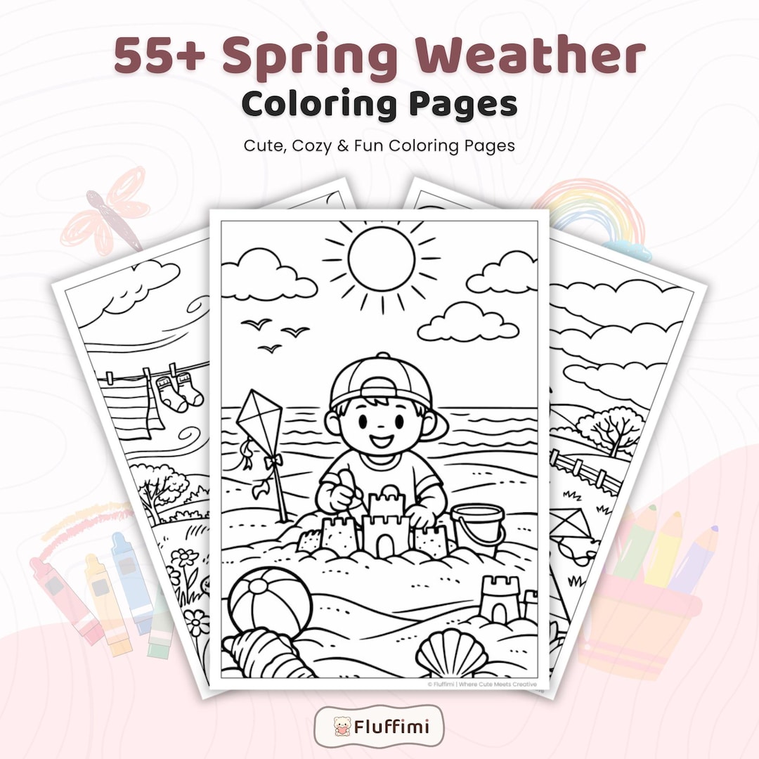 55+ Spring Weather Coloring Pages, Spring Season Sheets, Weather ...