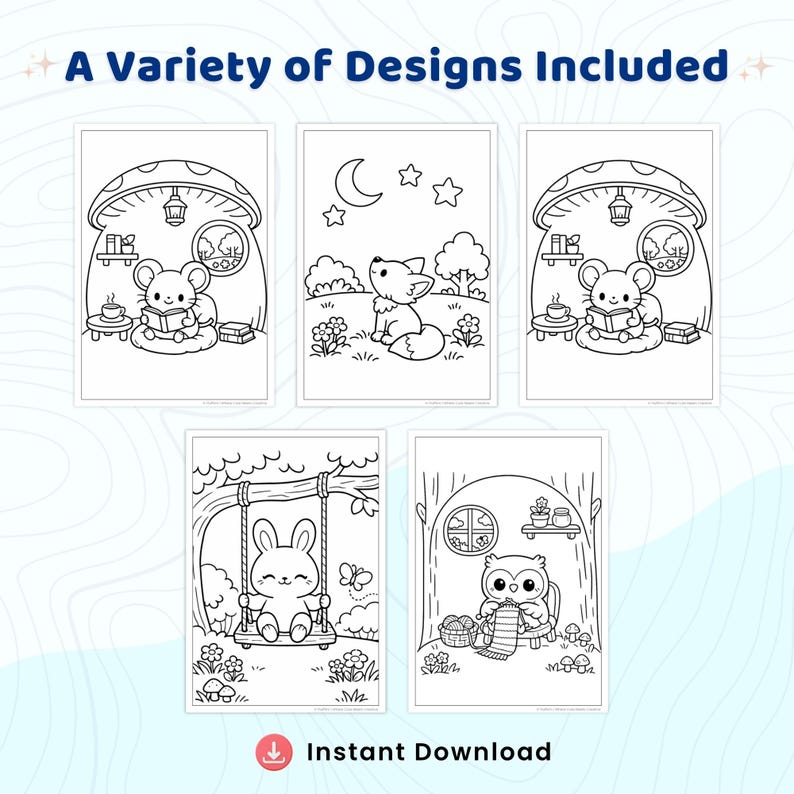 40+ Magical Spring Forest Coloring Pages, Woodland Animals, Enchanted ...
