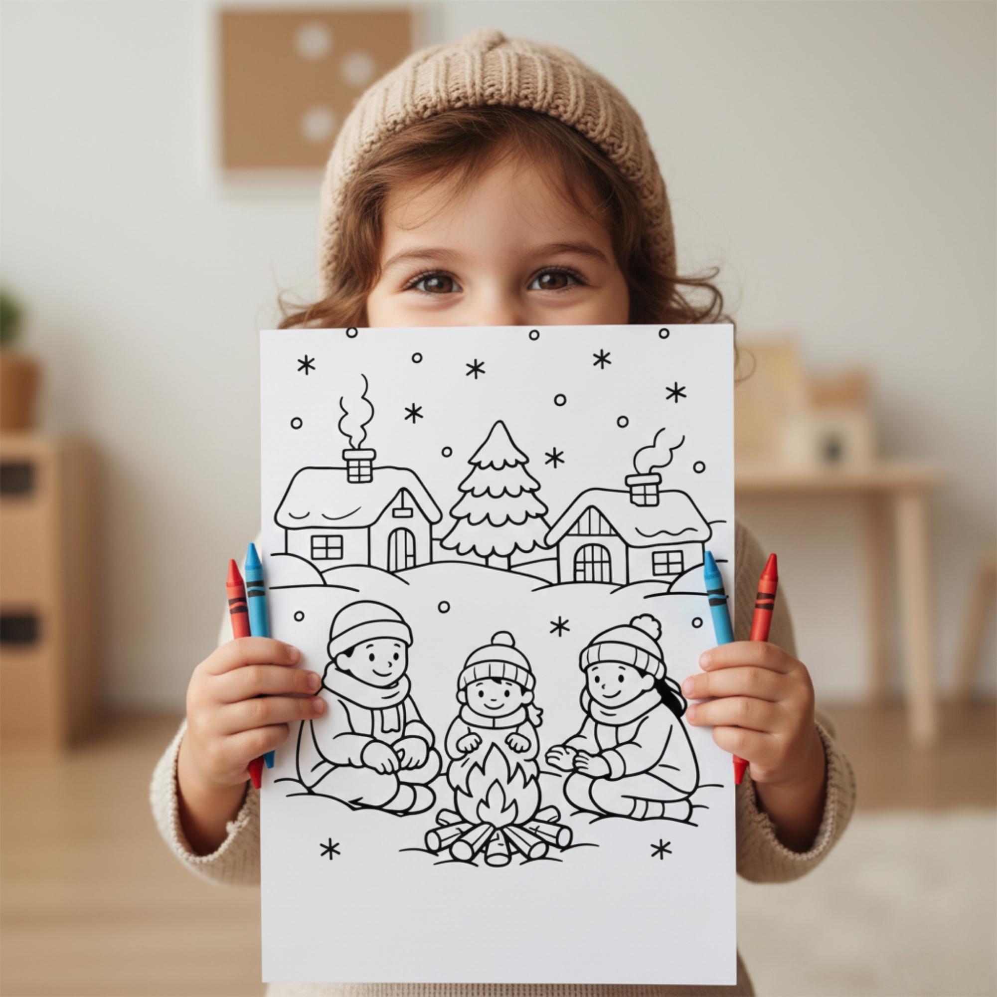 55+ Winter Village Coloring Pages, Cozy Snowy Village Coloring Pages ...