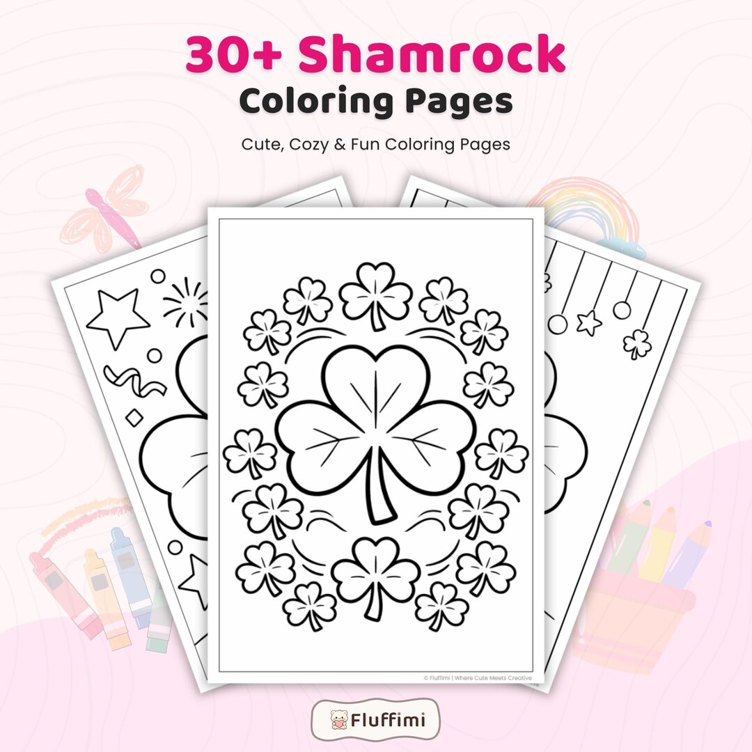30+ Shamrock Coloring Pages, Four Leaf Clover Coloring Pages, St ...