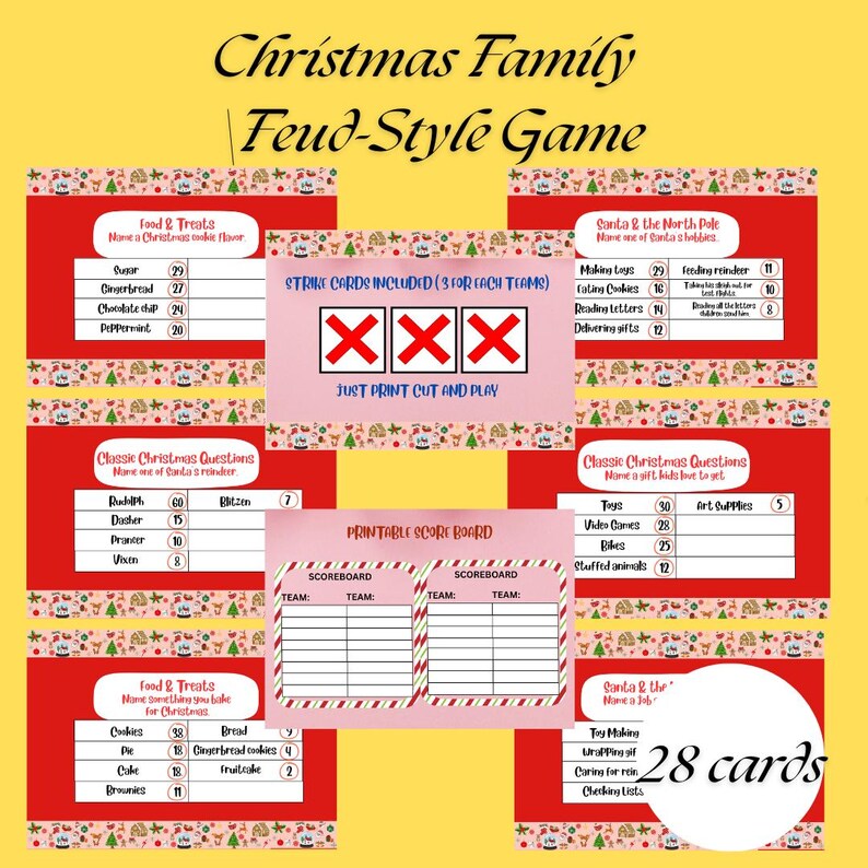 Christmas Family Feud Game (PDF Pattern) - Etsy