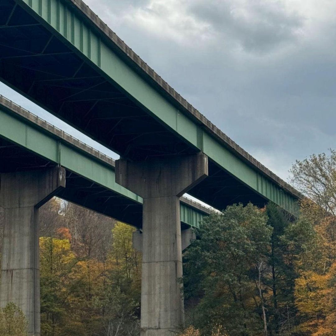 Autumn Overpass Photograph Poster | Bridge Landscape, Fall Trees - Etsy