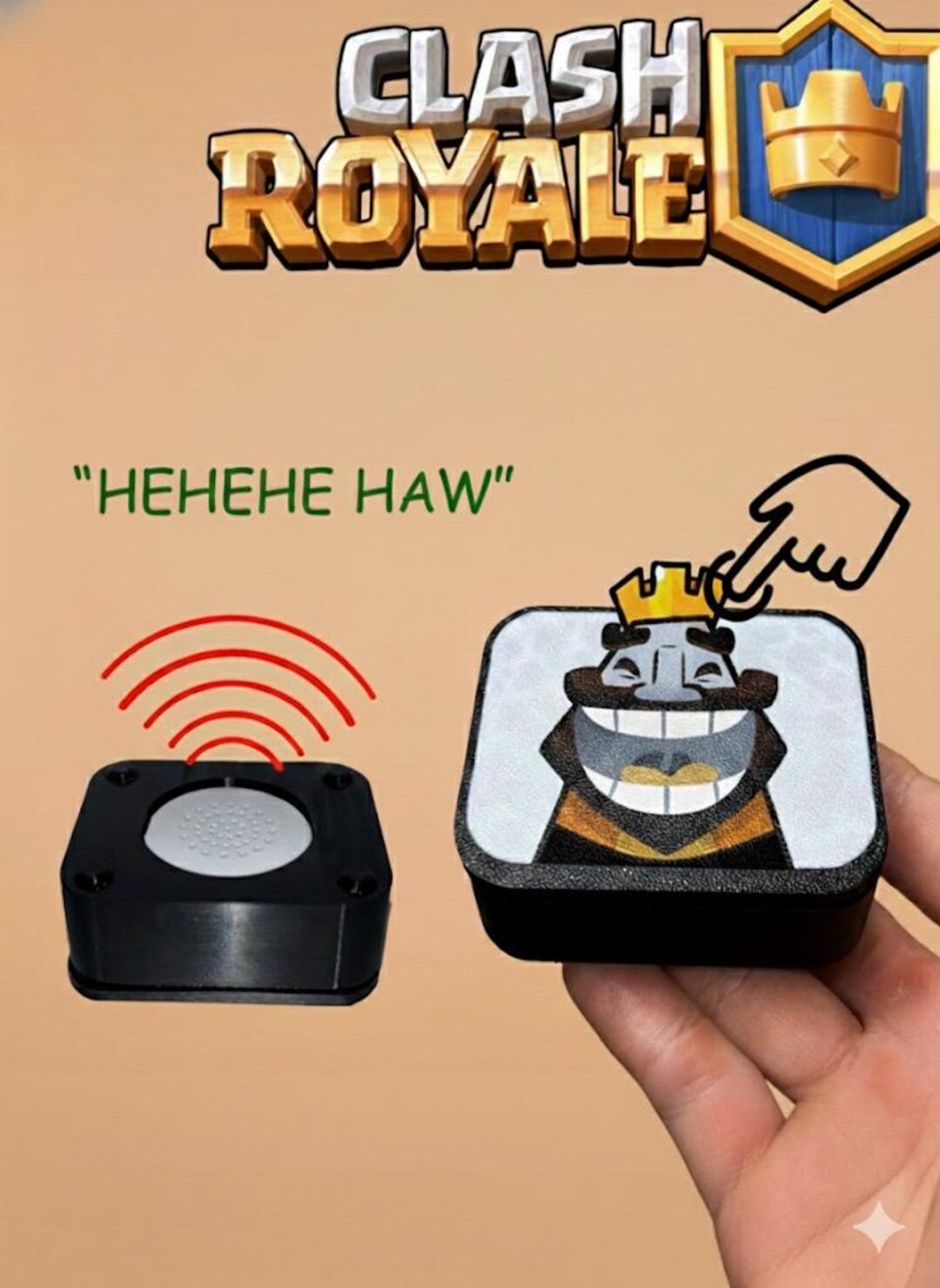 Clash Royale King Laugh “hehehe Haw” Speaker Emote Box - Etsy