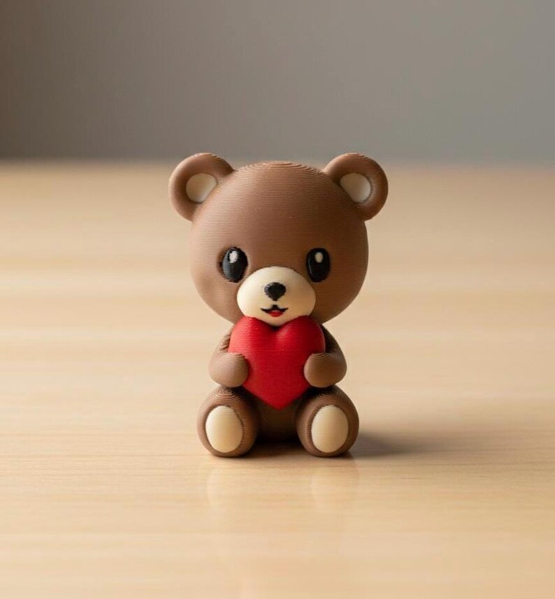 Tiny Valentine Teddy Bear Figurine - Heart Bear - Cute Valentine’s Day ...