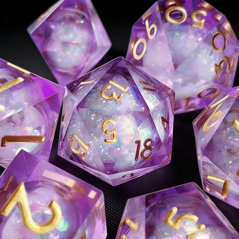 Golden Starlight Shimmering Dungeons & Dragons Roleplaying Dice Set ...