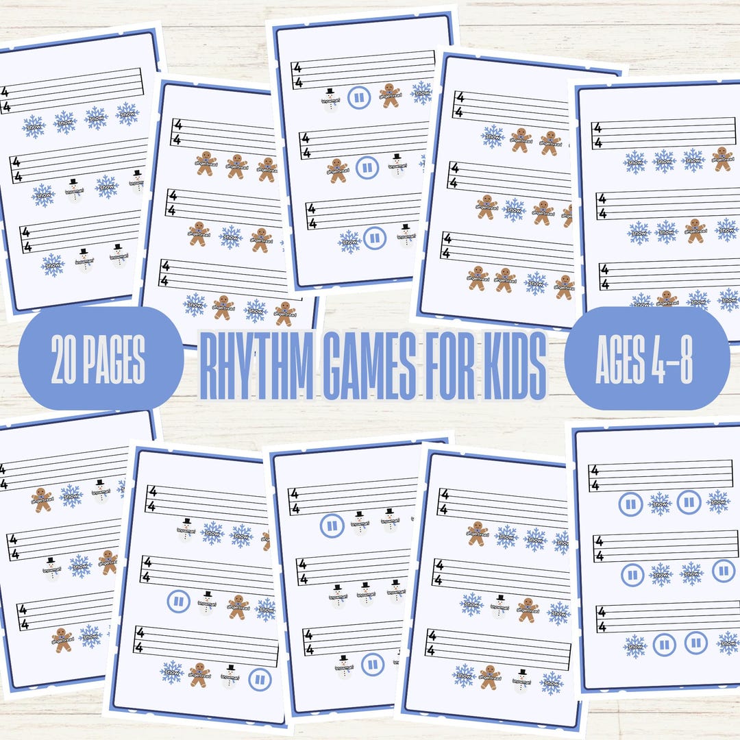 Rhythm Practice Worksheets PDF | Music Theory Games for Kids | 20 ...