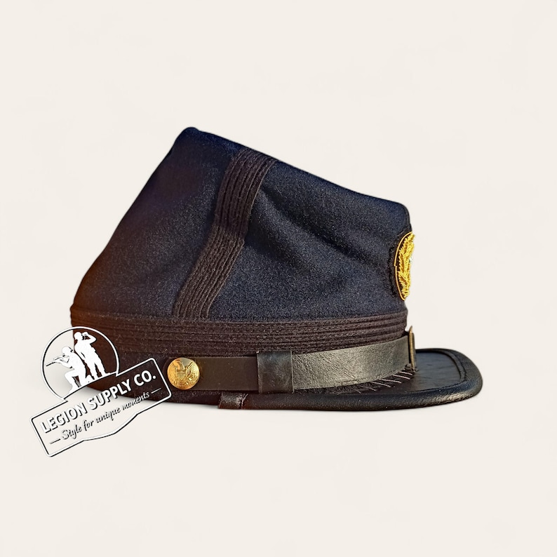 Handmade Civil War Union Kepi: Navy Wool, Hand-embroidered Display Cap ...