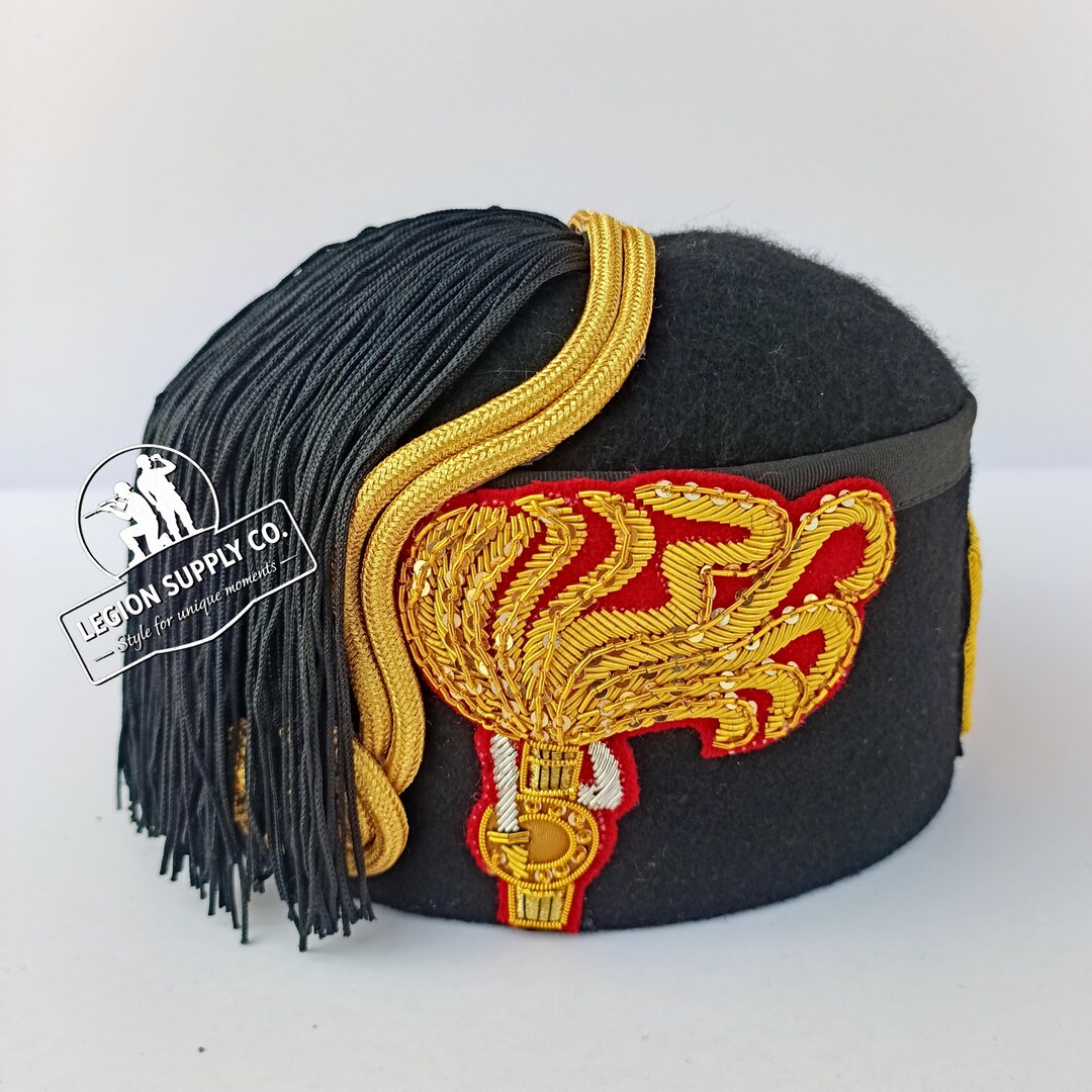 Handmade Italian Fez Hat: Merino Wool , Rare, Gold Embroidery for ...