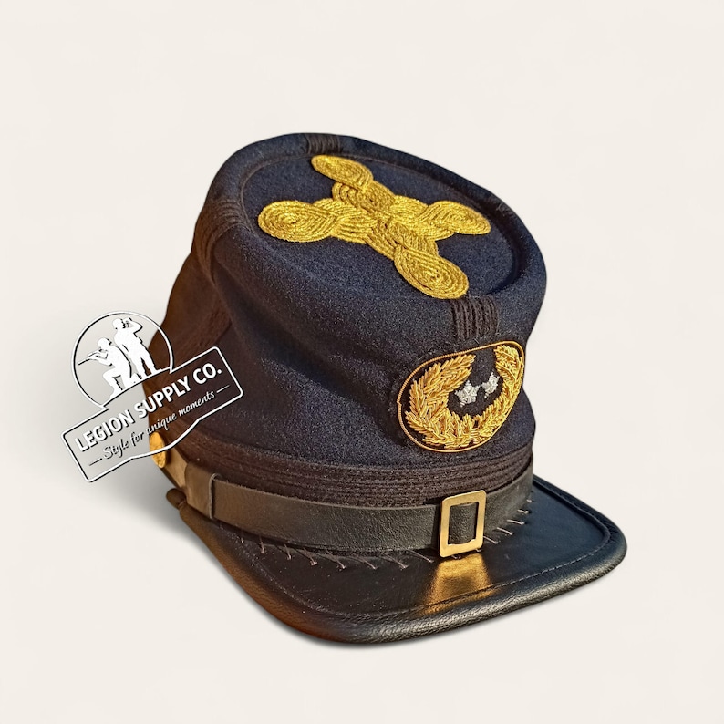 Handmade Civil War Union Kepi: Navy Wool, Hand-embroidered Display Cap ...