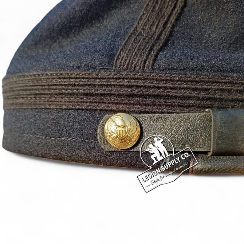 Handmade Civil War Union Kepi: Navy Wool, Hand-embroidered Display Cap ...