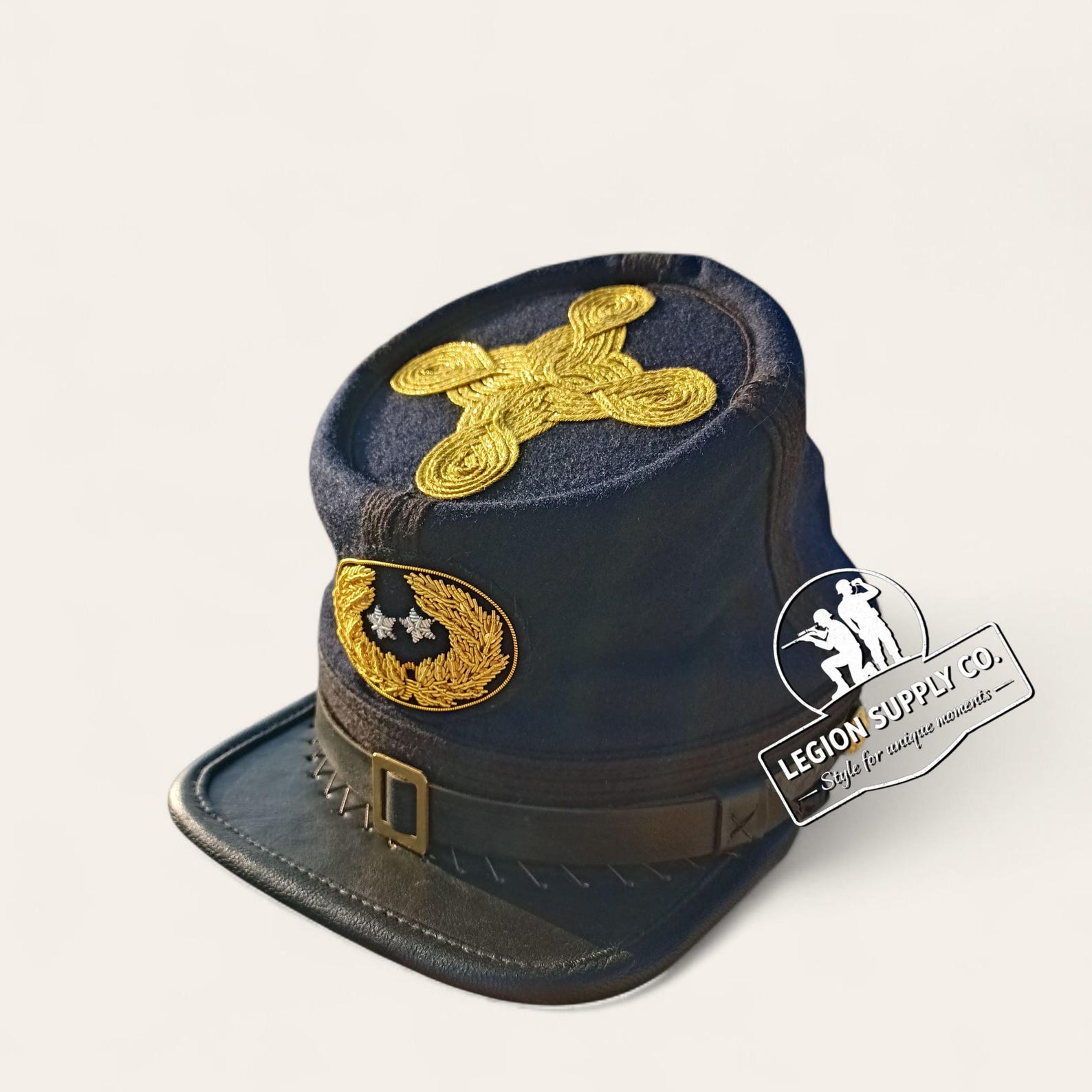 Handmade Civil War Union Kepi: Navy Wool, Hand-embroidered Display Cap ...