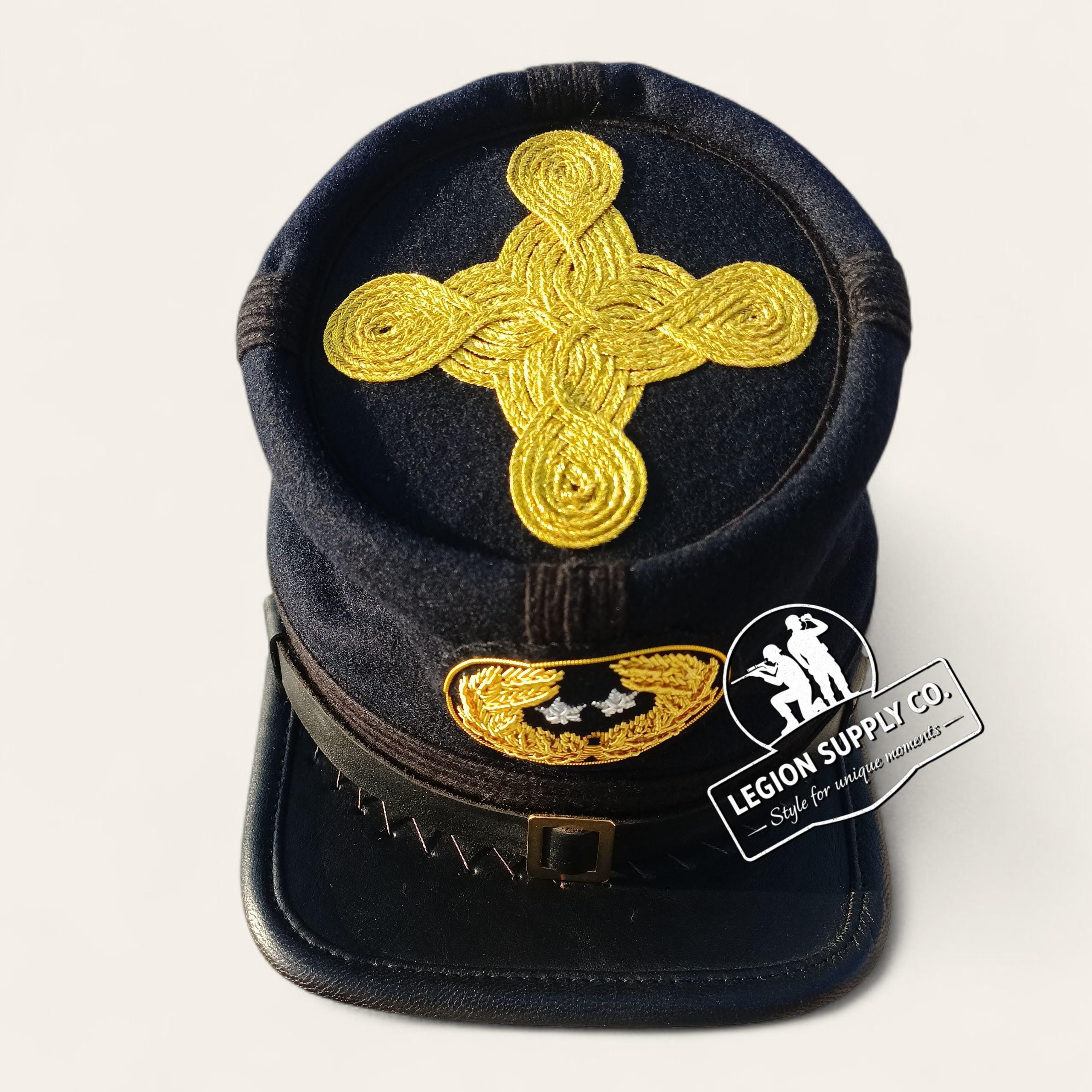 Handmade Civil War Union Kepi: Navy Wool, Hand-embroidered Display Cap ...