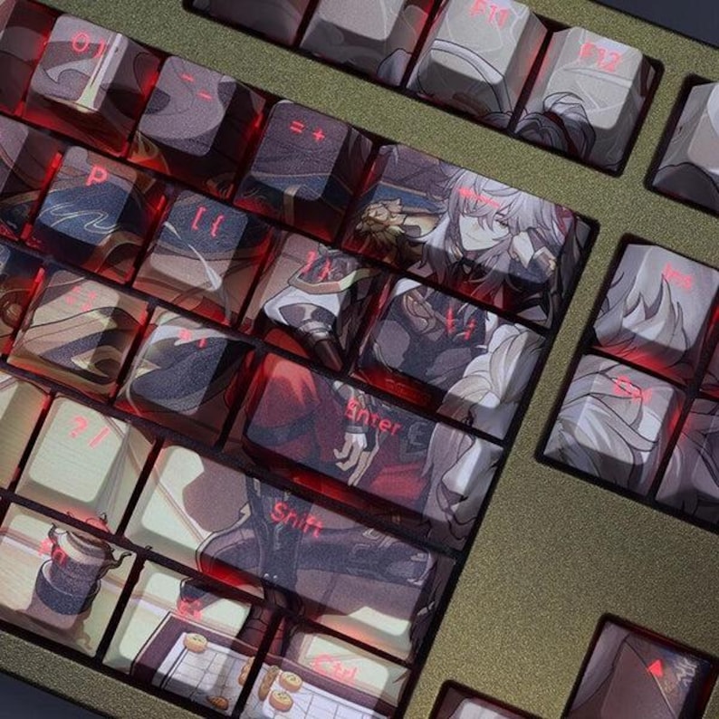 Honkai: Star Rail - Jing Yuan Keycap Set – Japanese PBT Cherry MX, 108 ...