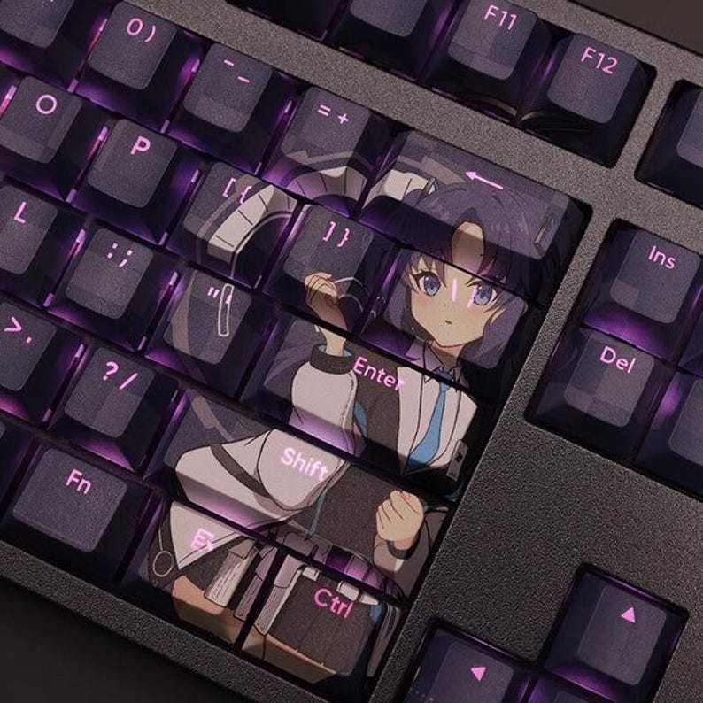 Blue Archive - Hayase Yuuka Keycap Set – Japanese PBT Cherry MX, 108 ...