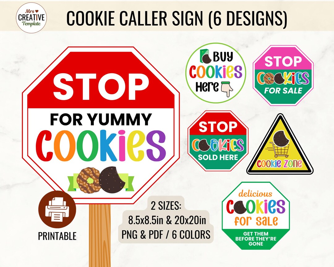 Scout Cookie Booth Display Sign, Stop for Cookie Caller Sign PNG PDF ...