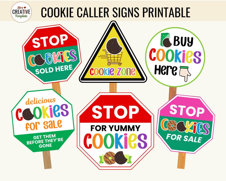 Scout Cookie Booth Display Sign, Stop for Cookie Caller Sign PNG PDF ...