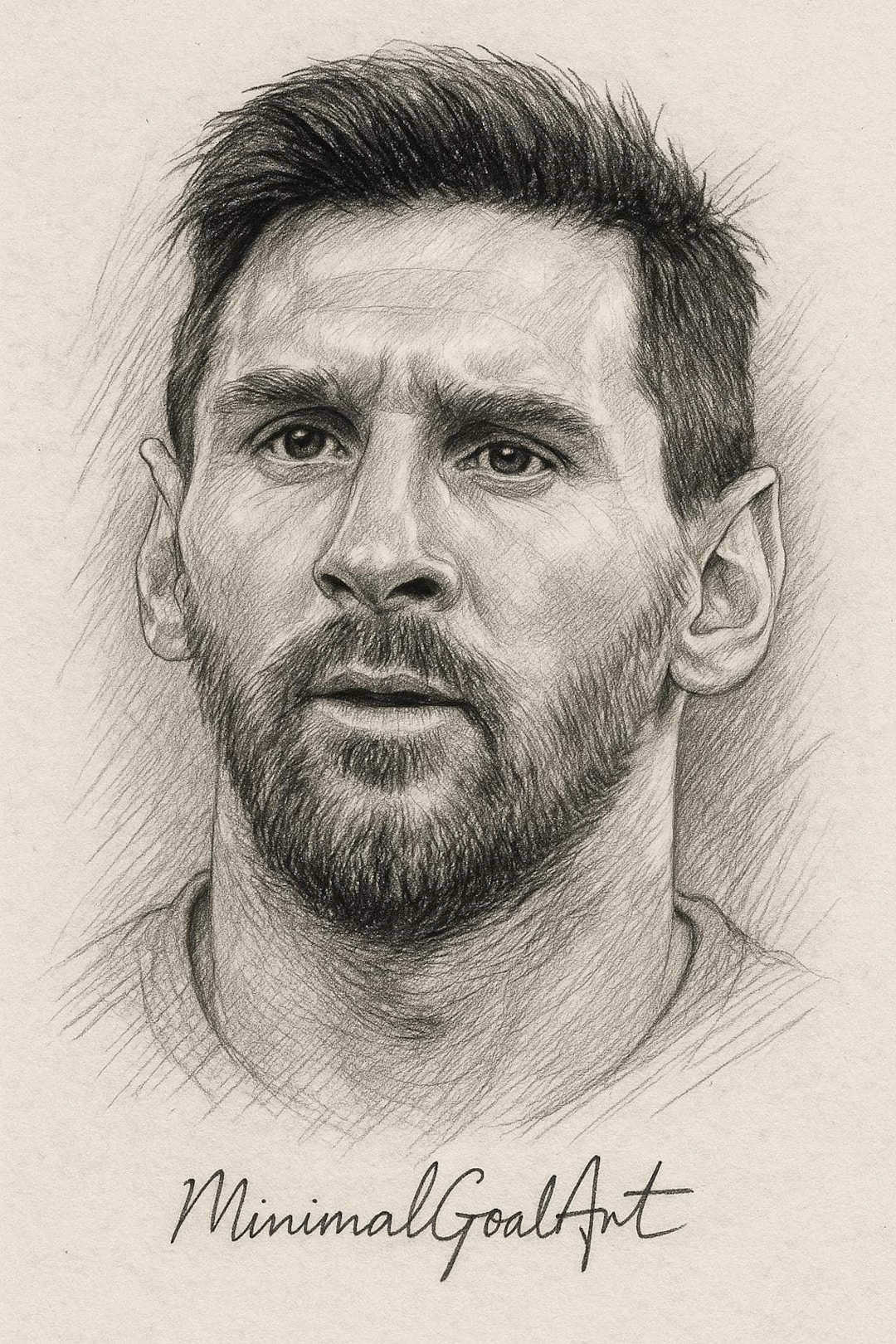 Lionel Messi Pencil Drawing – Realistic Sketch Art Print, Digital ...
