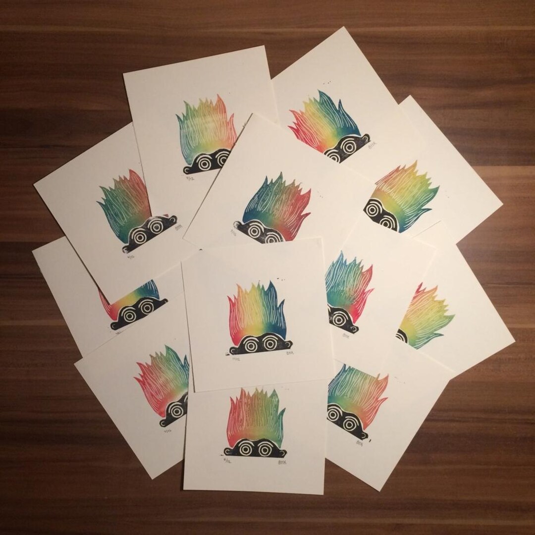 Rainbow Troll Original Rainbow Gradient Vinyl Print - Etsy