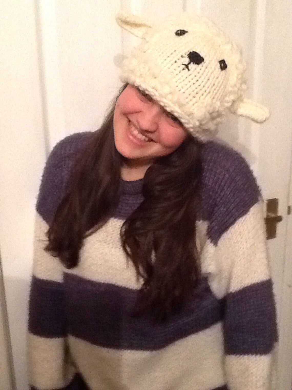 Sheep Welsh Lamb Beanie Hat Knitted and Crocheted Made by Melissa - Etsy