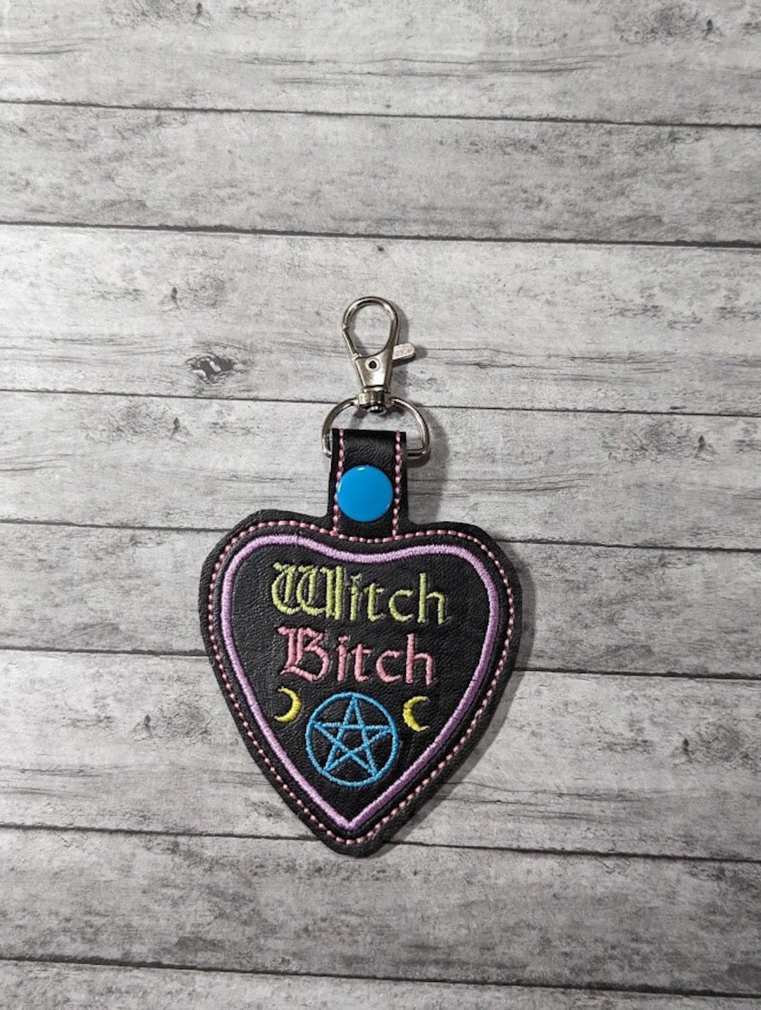 Witch Keychain Witch Bitch Key Chain Halloween Keychain Pentagram ...
