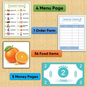 Pretend Play Restaurant Set – Printable Menus, Order Forms, Food Cards ...