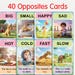 Opposites Matching Flashcards, Preschool Memory Game, Homeschool ...