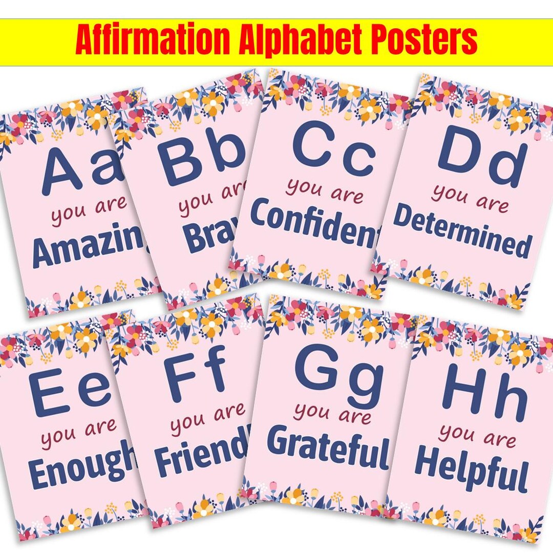 Affirmation Alphabet Posters for Kids – A–Z Positive Affirmations ...