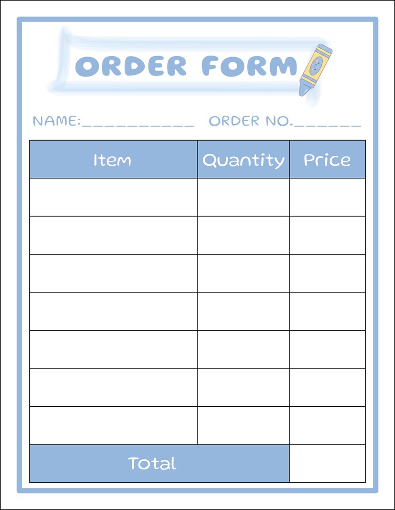 Pretend Play Restaurant Set – Printable Menus, Order Forms, Food Cards ...