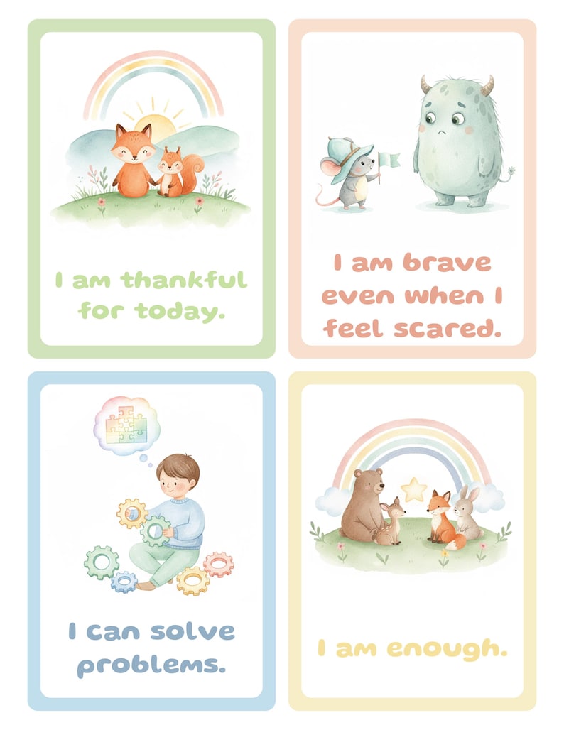 Watercolor Affirmation Cards for Kids – 32 Printable Montessori ...