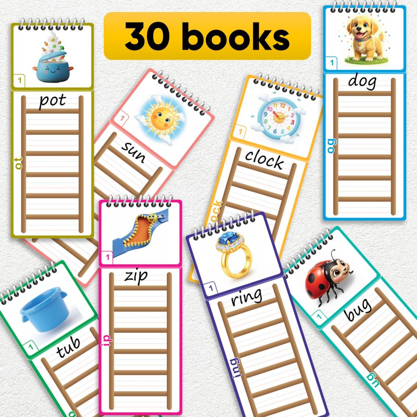 Phonics Word Ladders Flip Books, Kindergarten Reading Games (digital ...
