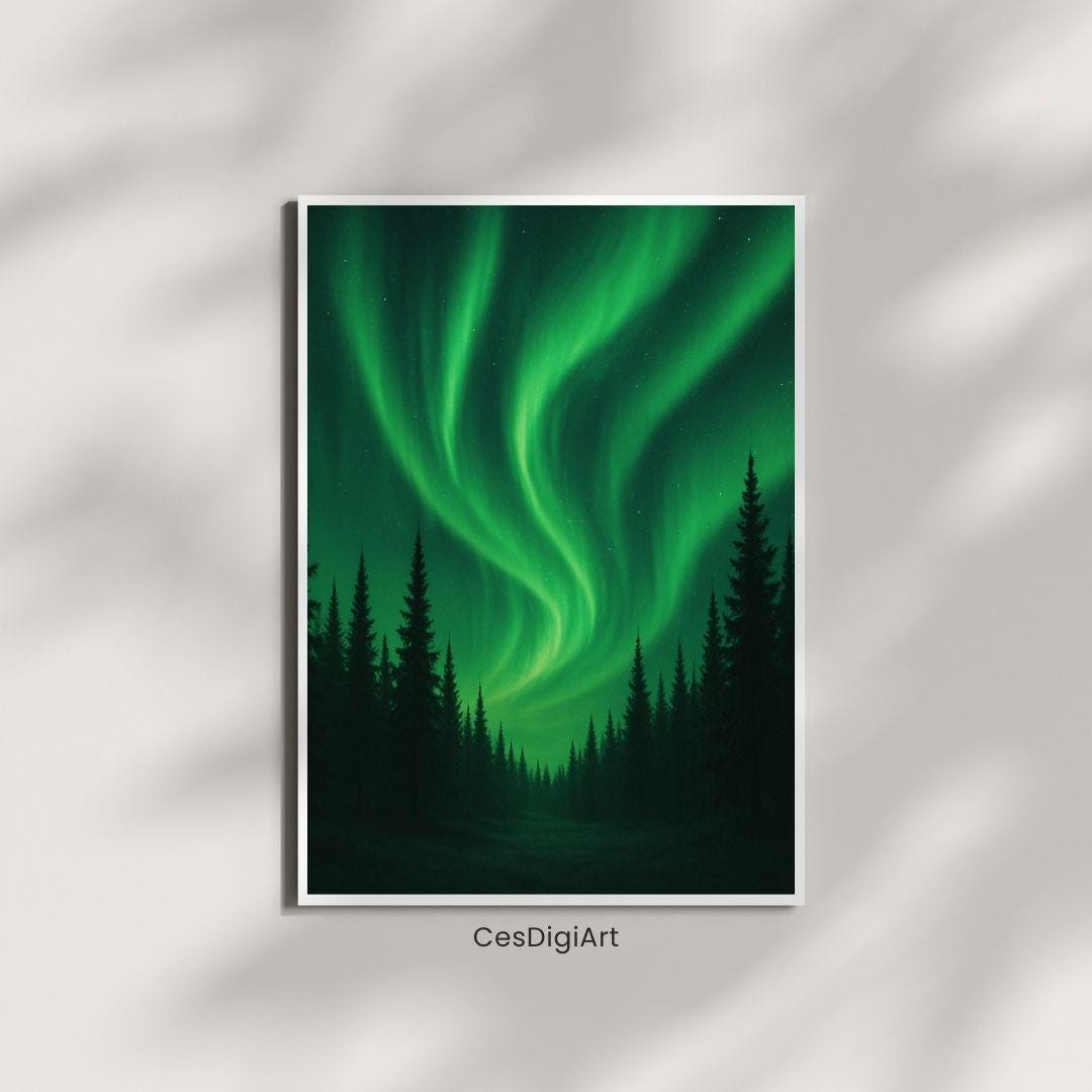 Northern Lights Ready to Print | Aurora Borealis Print Wall Art ...
