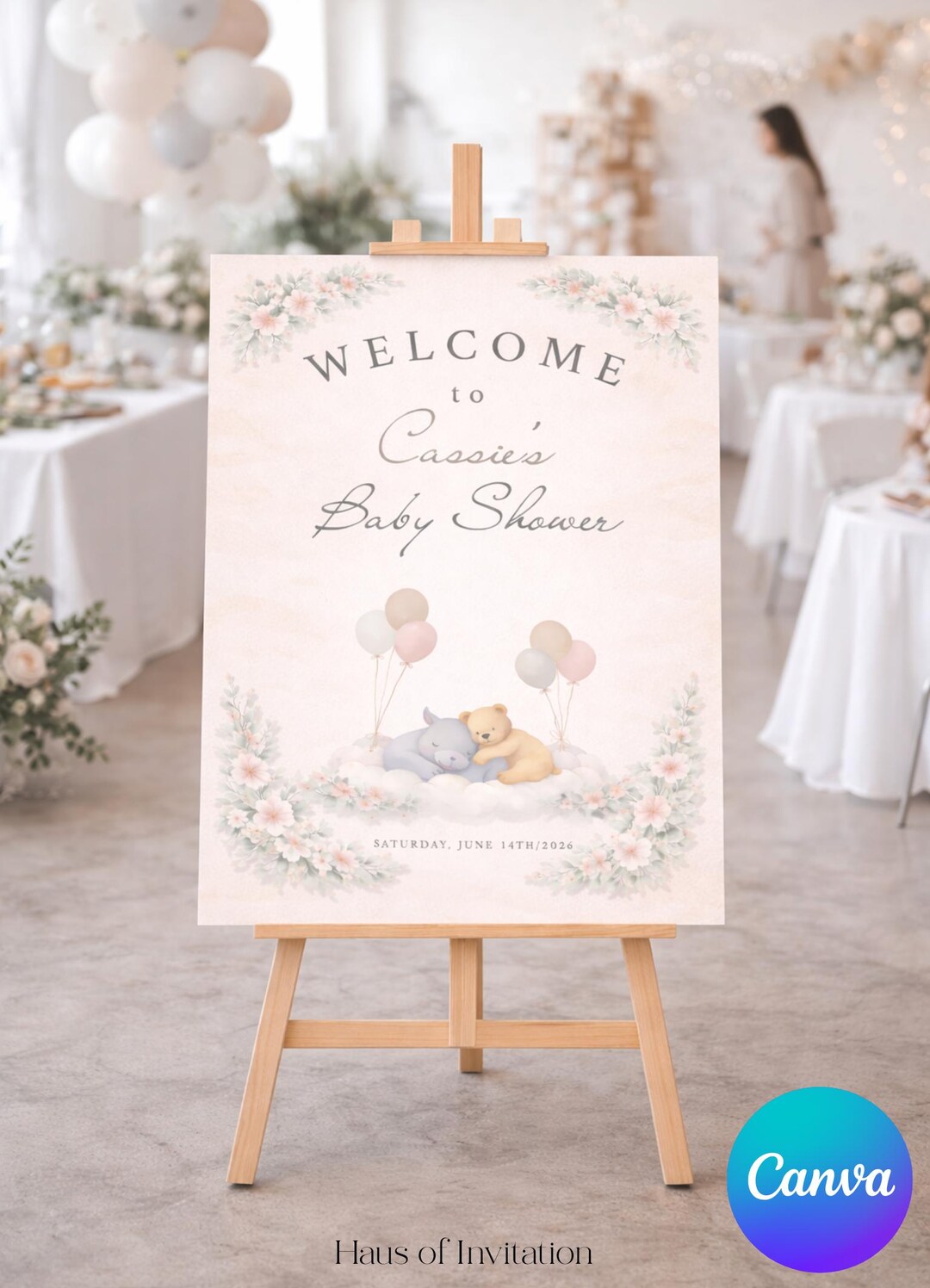 Baby Shower Welcome Sign Printable • Neutral Watercolor Baby Welcome ...