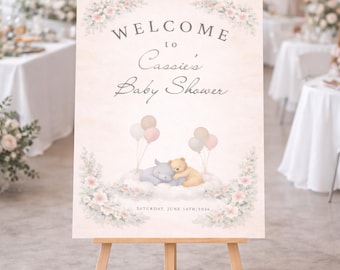 Baby Shower Welcome Sign Printable • Neutral Watercolor Baby Welcome ...