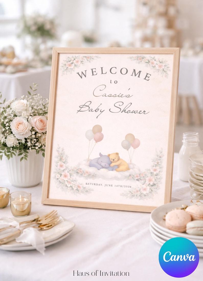 Baby Shower Welcome Sign Printable • Neutral Watercolor Baby Welcome ...