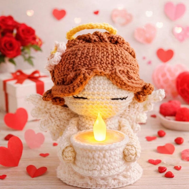3 in 1 Bundle Angel Candle Holder Crochet Pattern | Christian Amigurumi ...