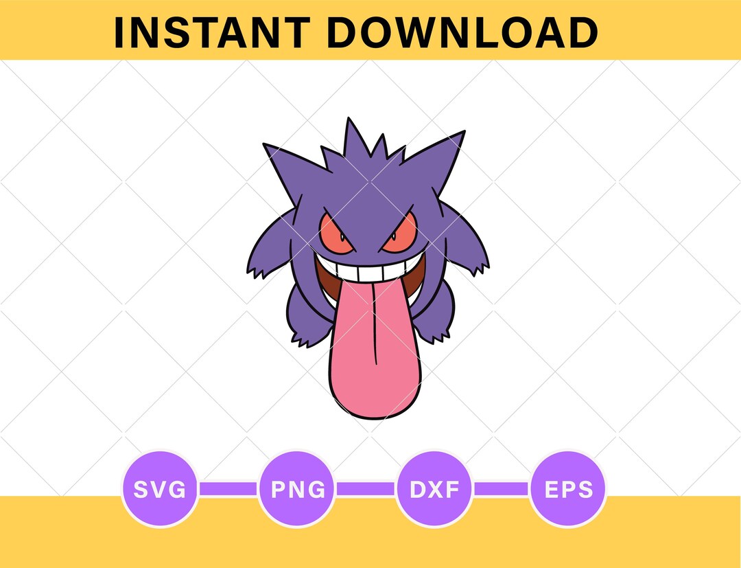 Gastly Haunter Gengar SVG | Pokemon Cricut Vector | Gengar DIY | PNG ...