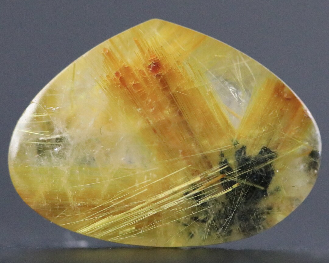 Gold Star Rutile Golden Rutilated Quartz With Hematite Pear Cut All ...